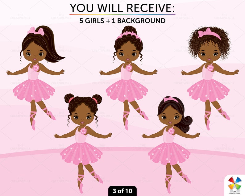 African American Ballerina Clipart Vector Ballerina Clipart - Etsy