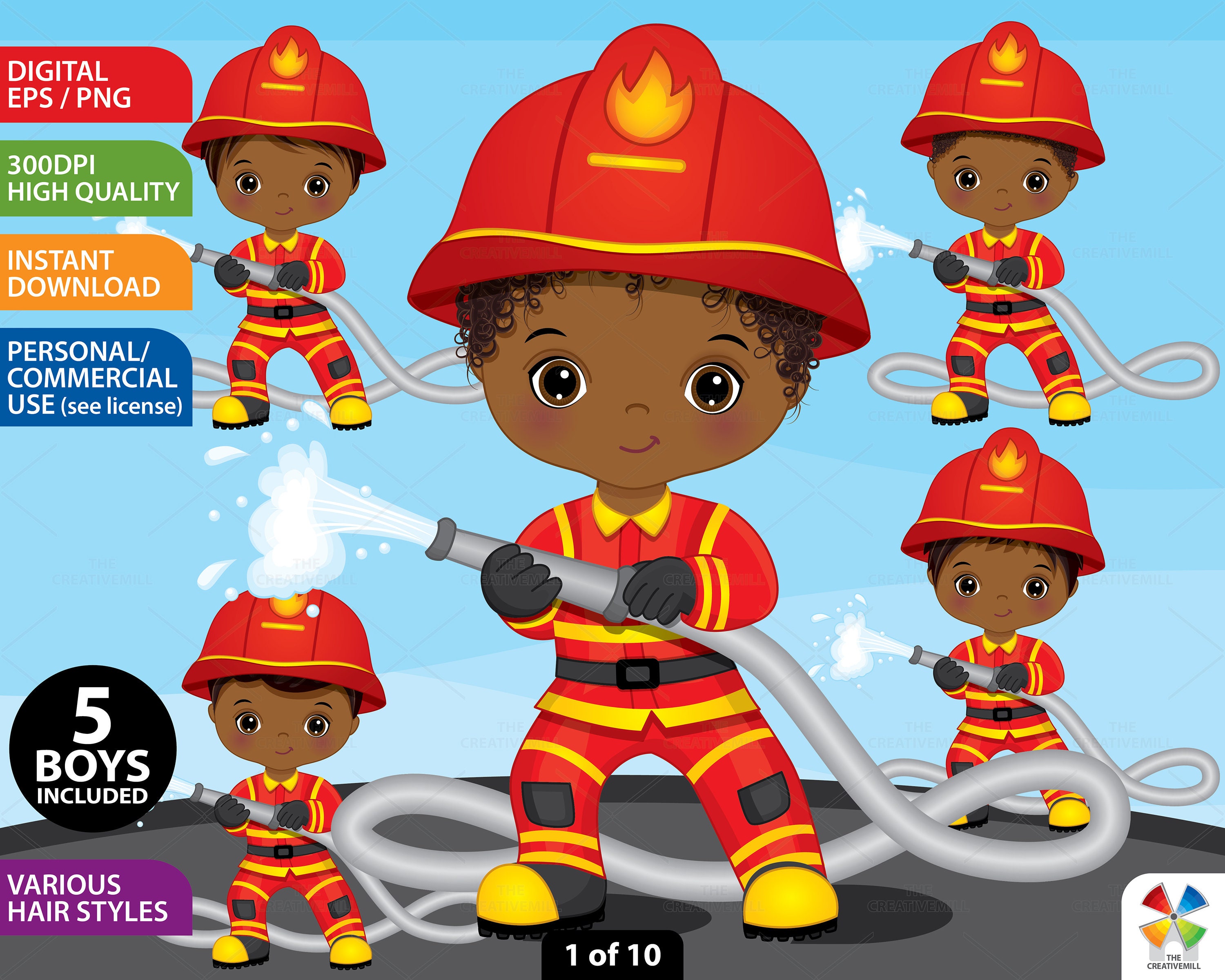 Cartoon Firemen Clipart