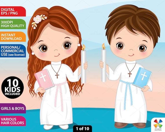 First Communion Clipart Vector Bible Clipart Boy Girl - Etsy