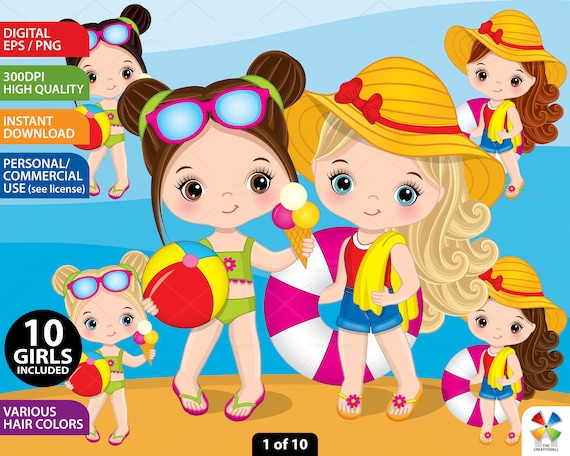 Little Girl Swimming Clipart For Kids
