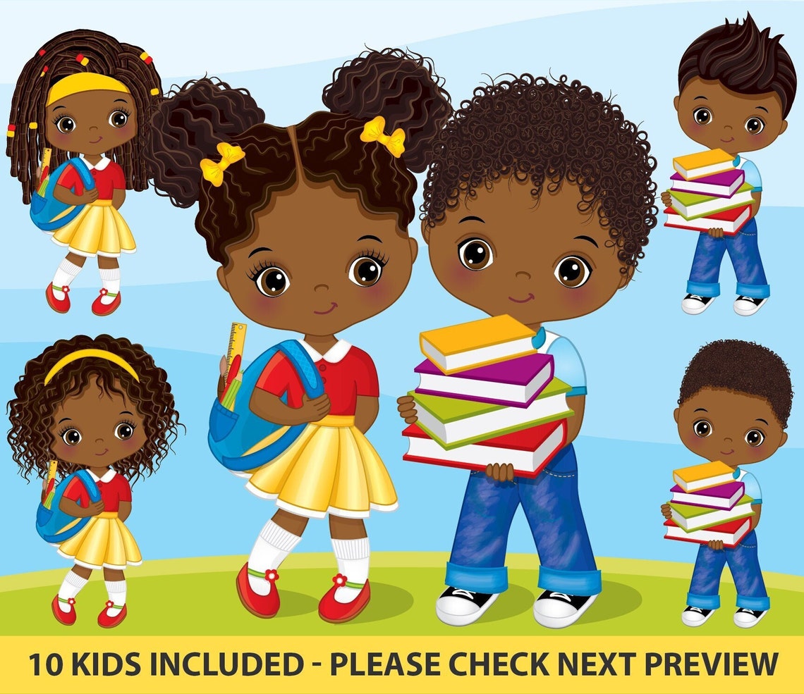 Clipart de regreso a la escuela Escuela vectorial Niña y | Etsy