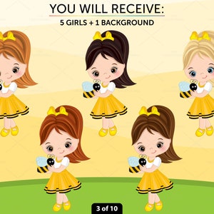 Bee Clipart - Vector Bee Clipart, Girl Clipart, Bee Girls Clipart ...