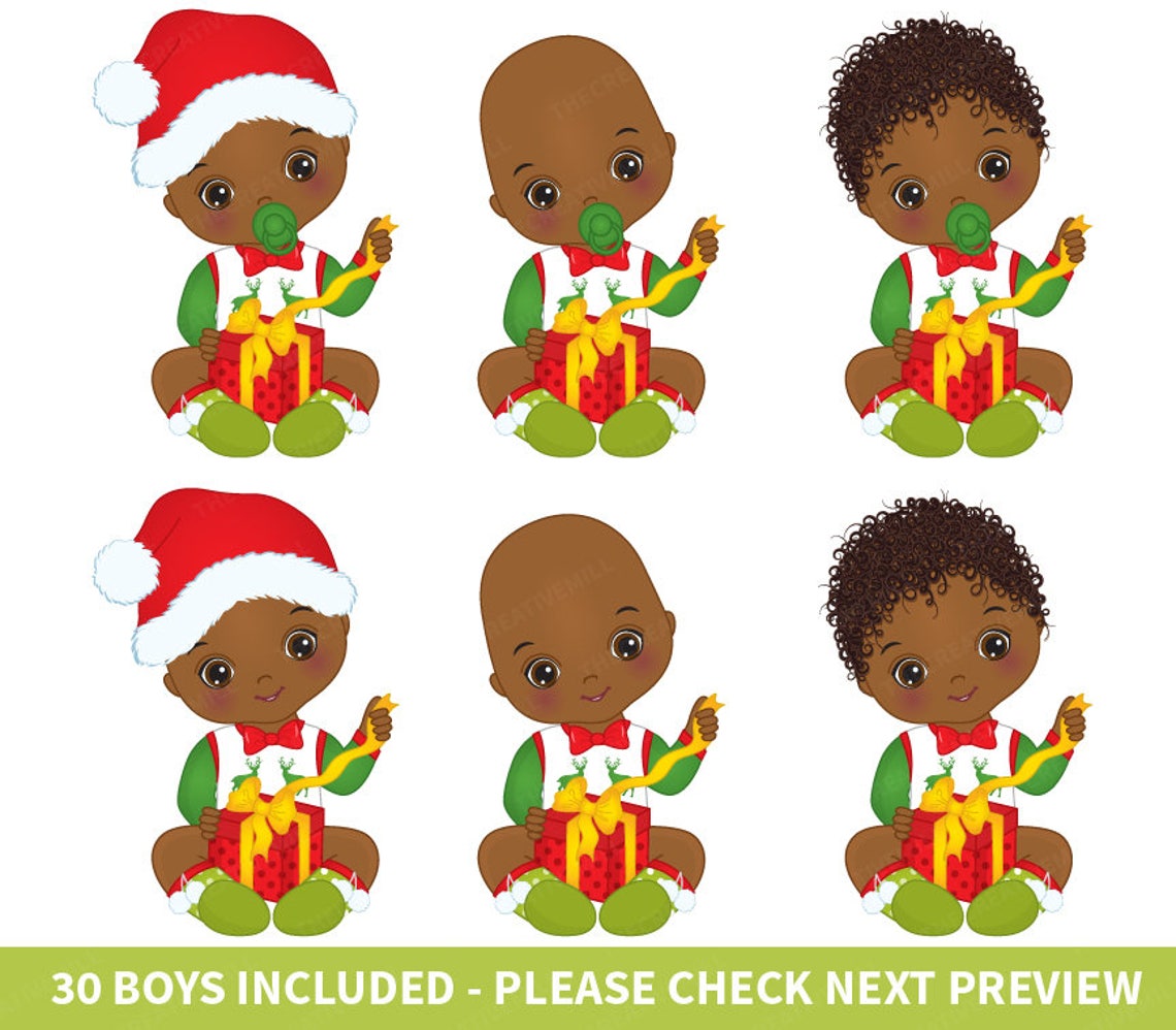 Christmas Baby Boys Clipart Vector Christmas Clipart Baby | Etsy