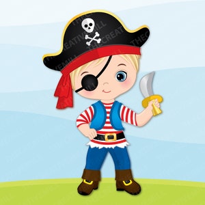 Pirate Boy Clipart Vector Pirate Clipart Boy Clipart | Etsy