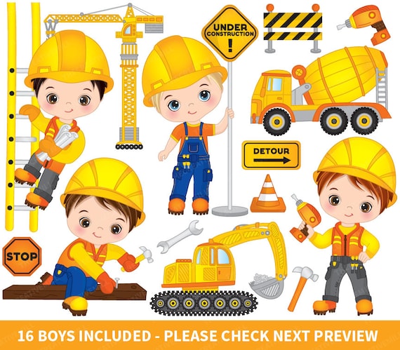 Kid Construction Worker Clipart
