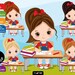 School Girl Clipart, Vector School Kid, Caucasian Kid, Study, Student ...