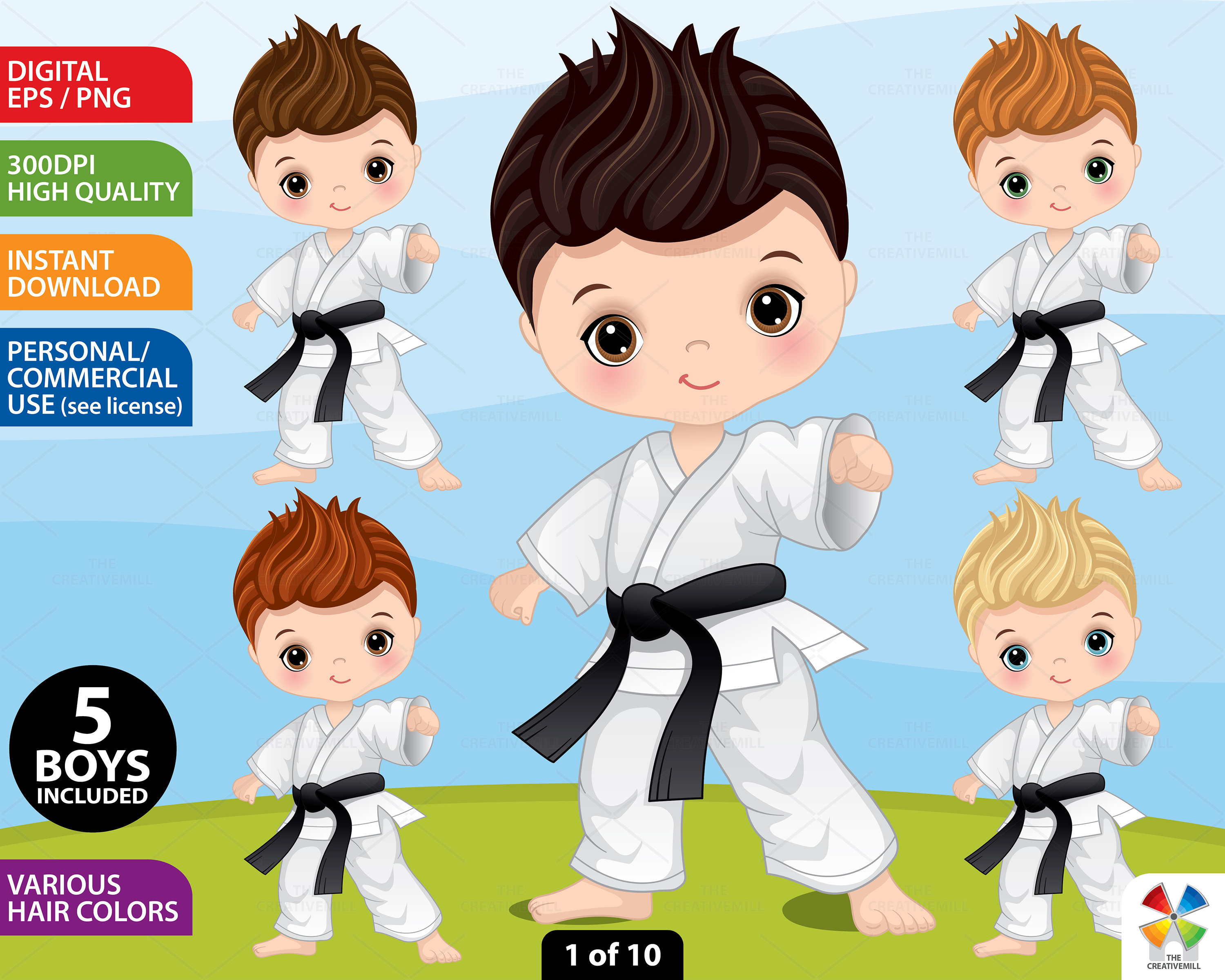 Karate Kids Clipart