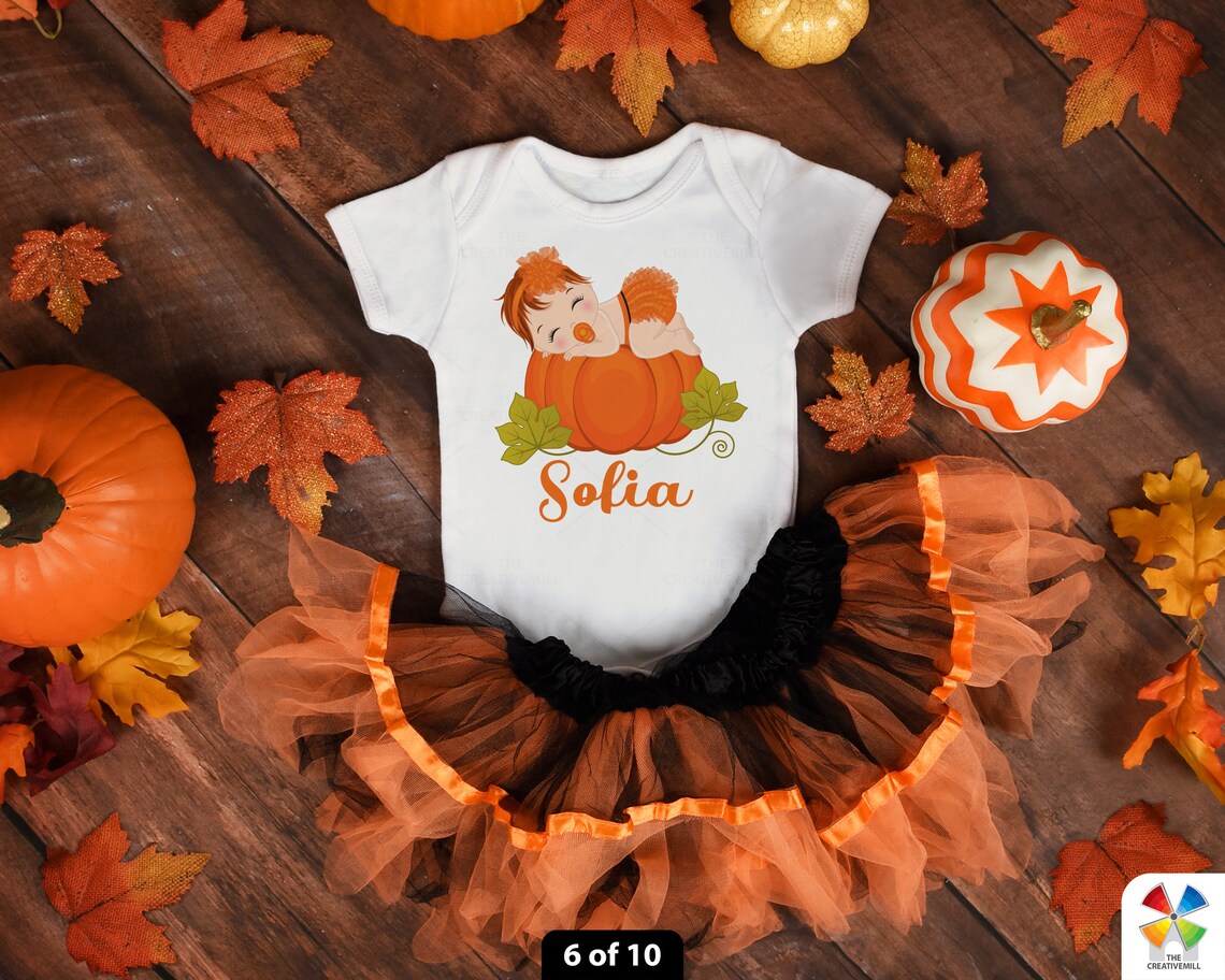 Baby Sleeping Pumpkin Clipart Vector Little Pumpkin 1st - Etsy