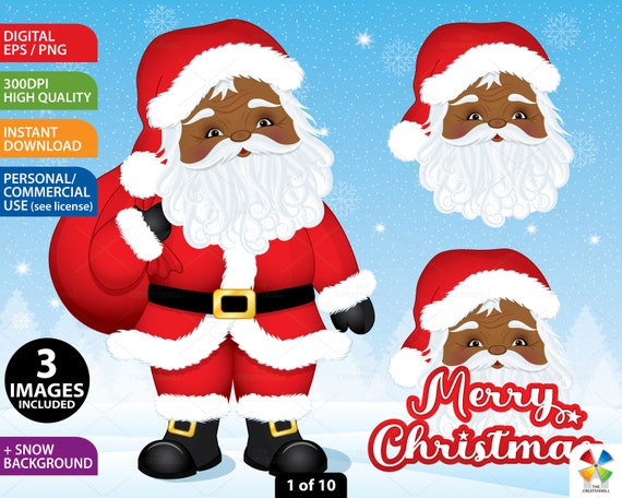 African American Santa Claus Clipart