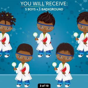 Little Scientist Clipart, Vector Chemistry, Afro Student PNG, Science ...