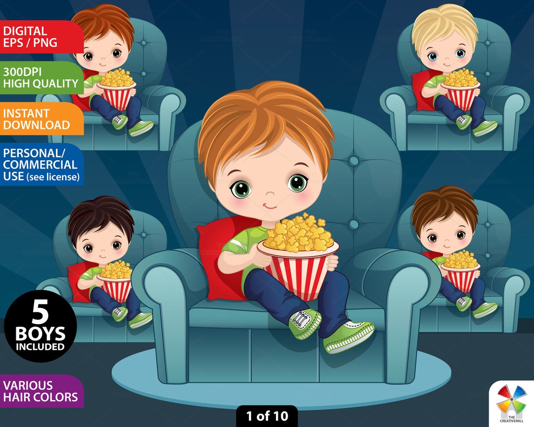 Movie Night Clipart, Vector Popcorn, Movie Party PNG, Birthday ...
