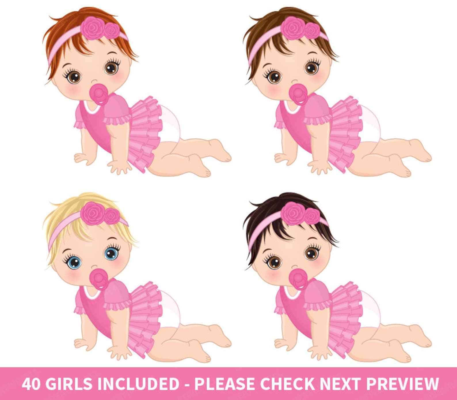 Baby Girl Clipart Vector Baby Clipart Baby Clipart Newborn | Etsy