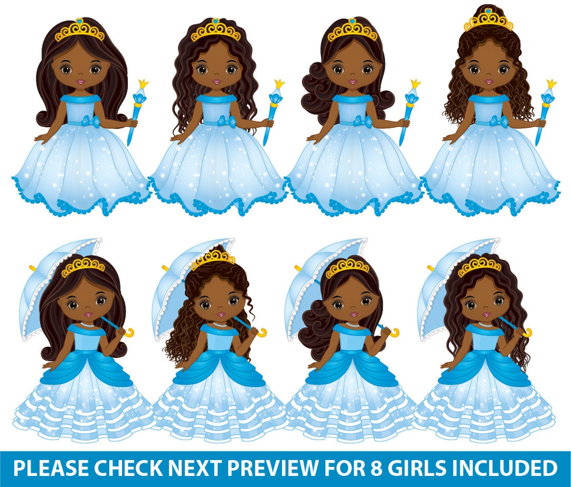Blue Princess Clipart Vector Princess Clipart Fairy Tale - Etsy UK