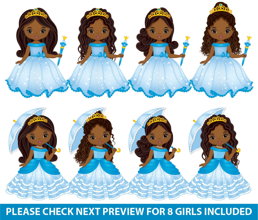 Blue Princess Clipart Vector Princess Clipart Fairy Tale - Etsy