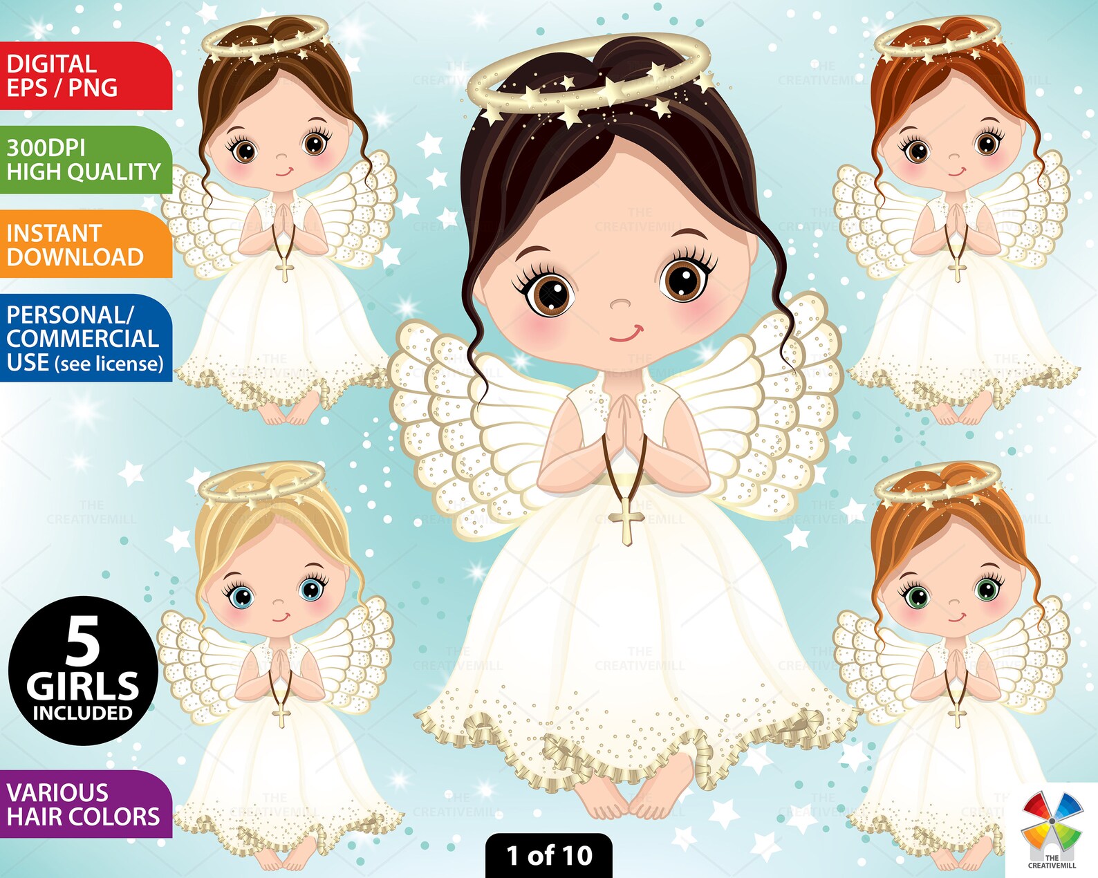 Angel Clipart, Vector Nativity Angel Ring, Cute Girl, Wing Girl PNG ...
