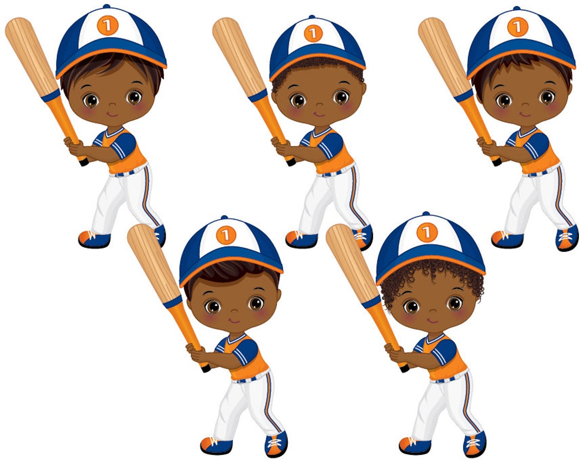 Baseball Clipart Vector Baseball Clipart Black Boy Clipart - Etsy Canada