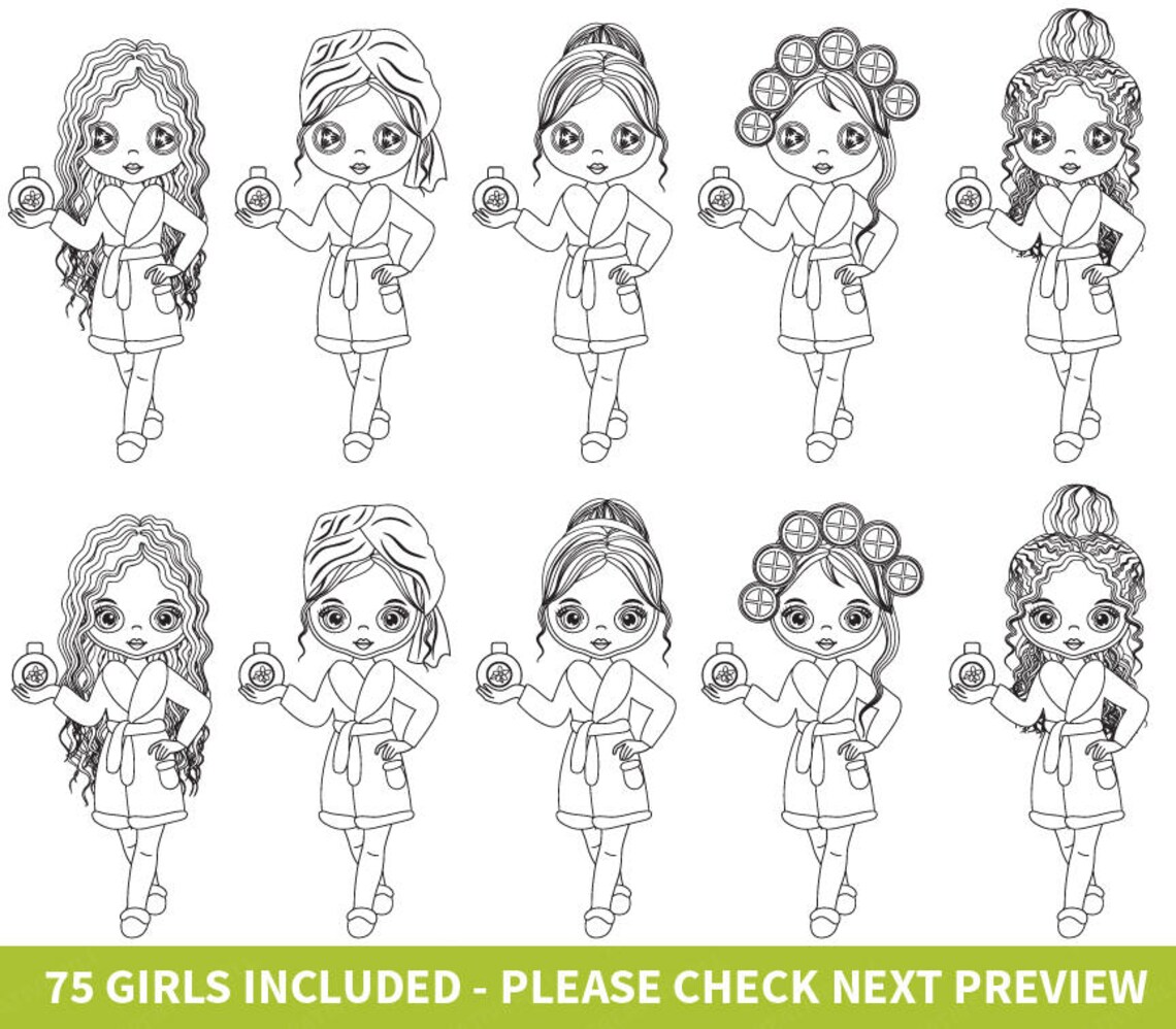 75 Spa Girls Clipart Vector Spa Girl Spa Party Clipart Spa | Etsy
