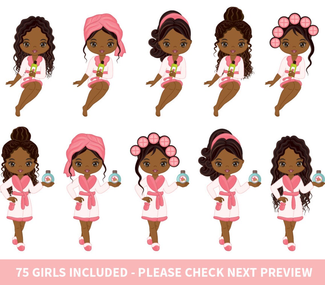 75 Spa Girls Clipart Vector Spa Girl Spa Party Clipart | Etsy España
