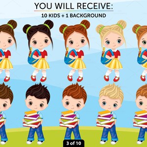 Back to School Clipart, Vector School, Girl and Boy, Teaching, Study ...