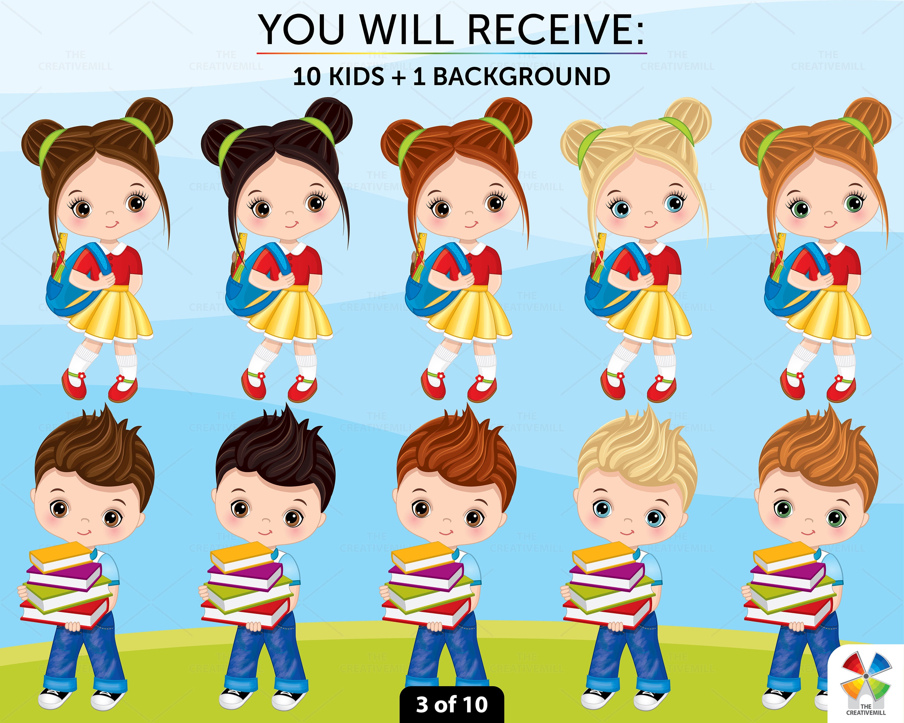 Back to School Clipart Vector School Girl and Boy Teaching - Etsy Canada