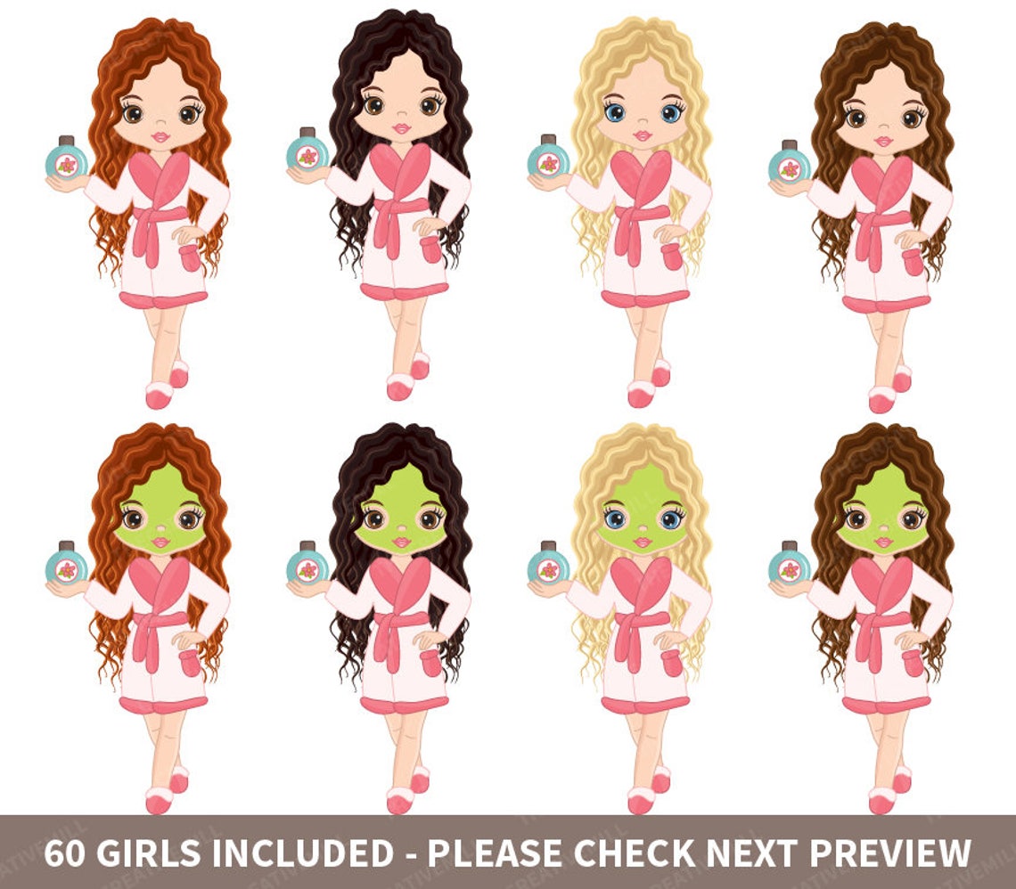 60 Spa Girls Clipart Vector Spa Girl Spa Party Clipart Spa - Etsy España