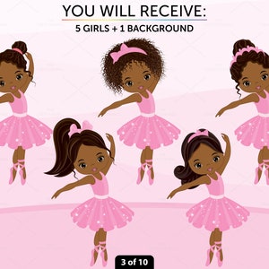 African American Ballerina Clipart Vector Ballerina Clipart - Etsy