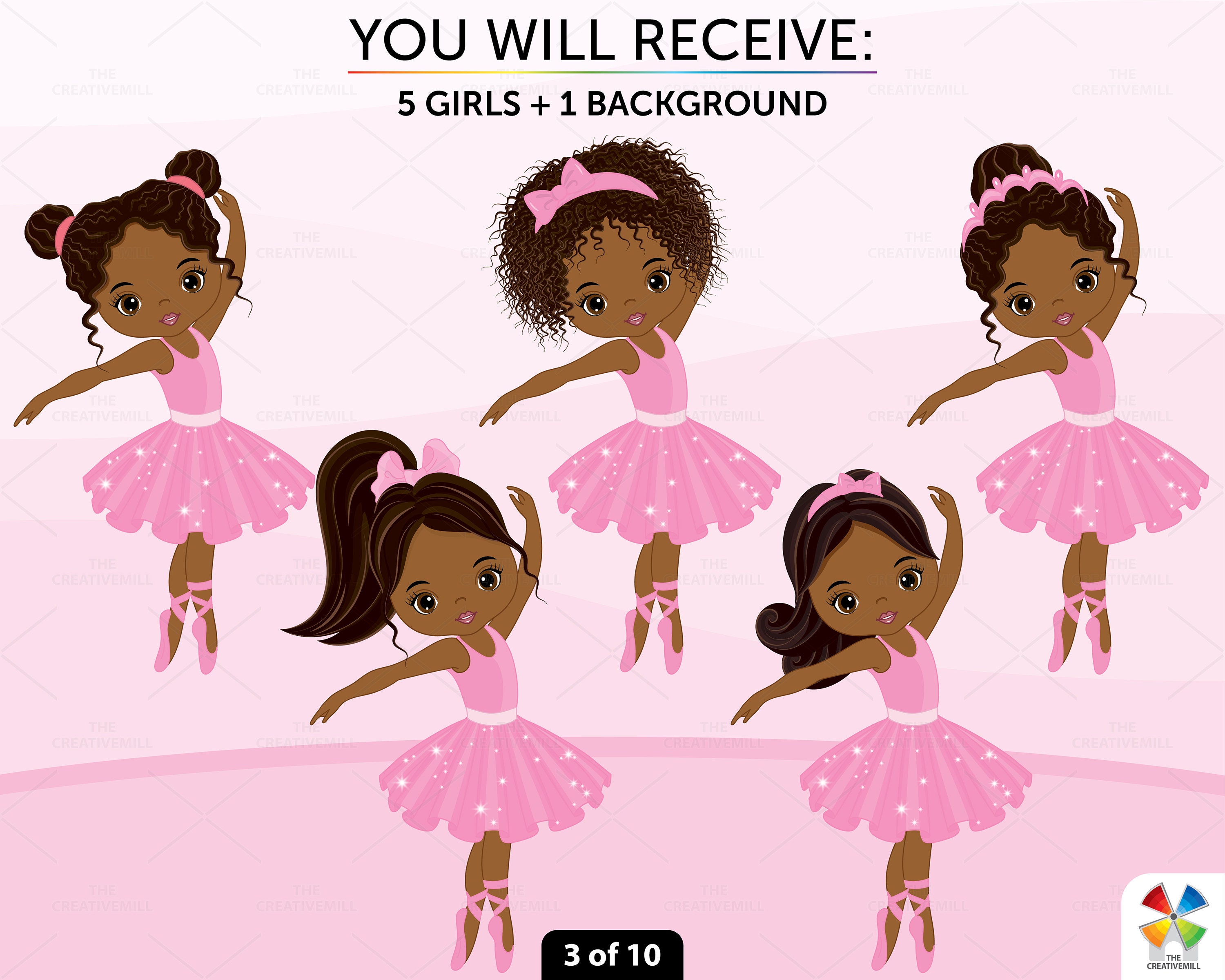 African American Ballerina Clipart Vector Ballerina Clipart - Etsy