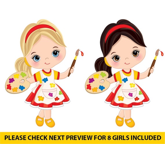 Girl Artist Clip Art Art Classes Cartoon Landing Page, Artist Girl