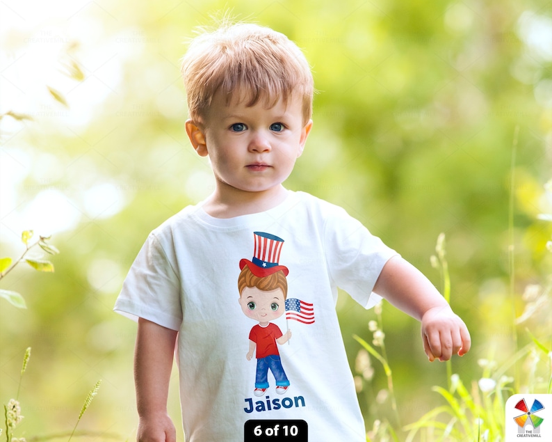 Happy 4th July Kid Clipart Vector Patriotic Cute Boy Girl - Etsy