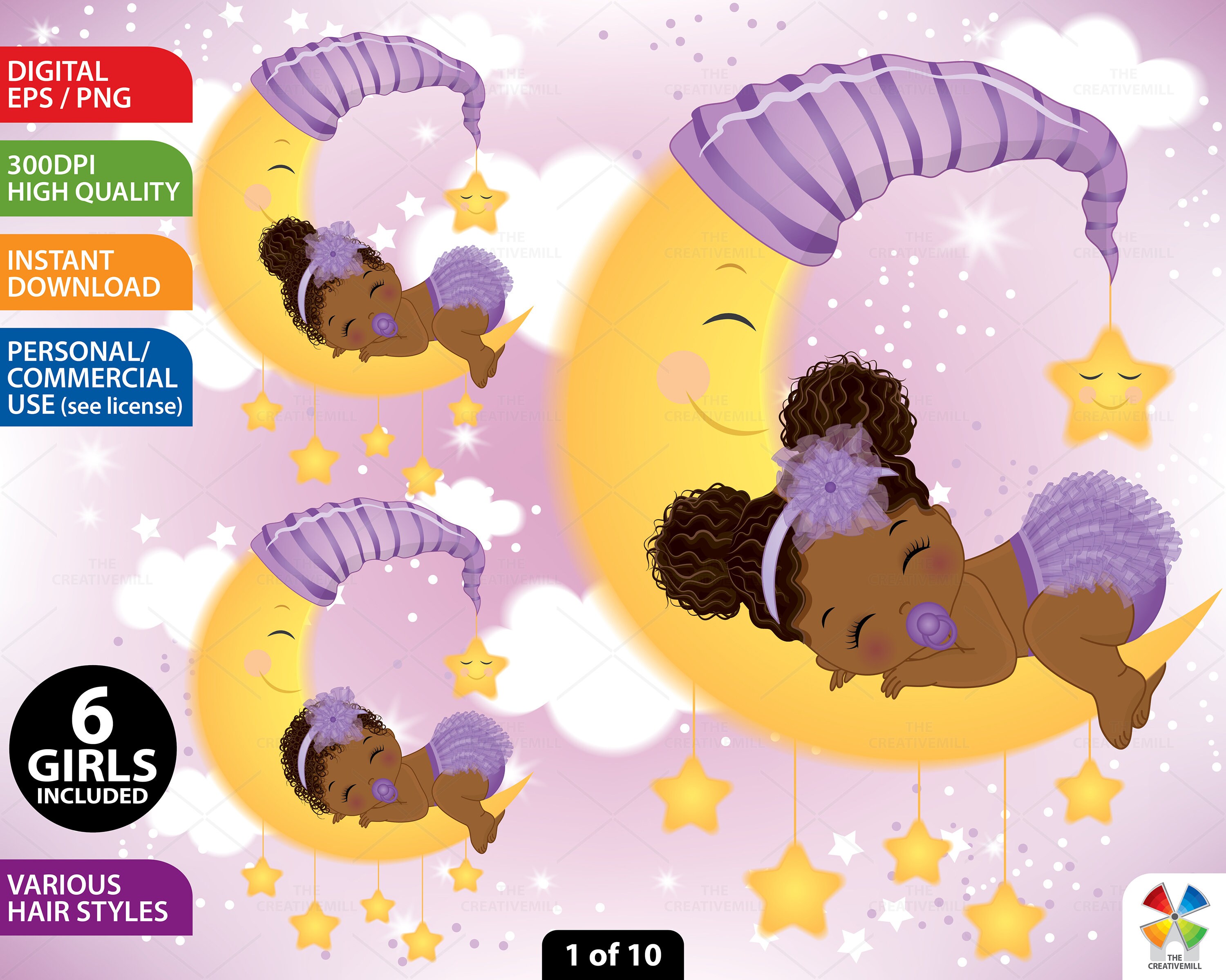 Purple Baby Girl Clip Art