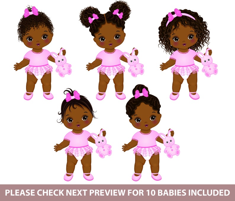 Afro Toddler Clipart Vector Baby Image One Year Old Baby | Etsy