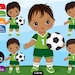 Soccer Baby Boy Clipart, Vector Football Clipart, Cute Black Baby Boy ...