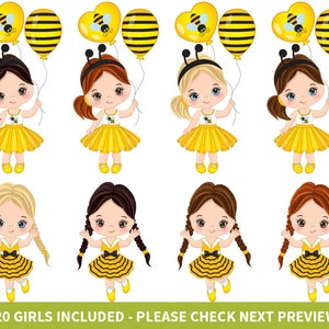 Bee Clipart - Vector Bee Clipart, Girl Clipart, Bee Girls Clipart ...