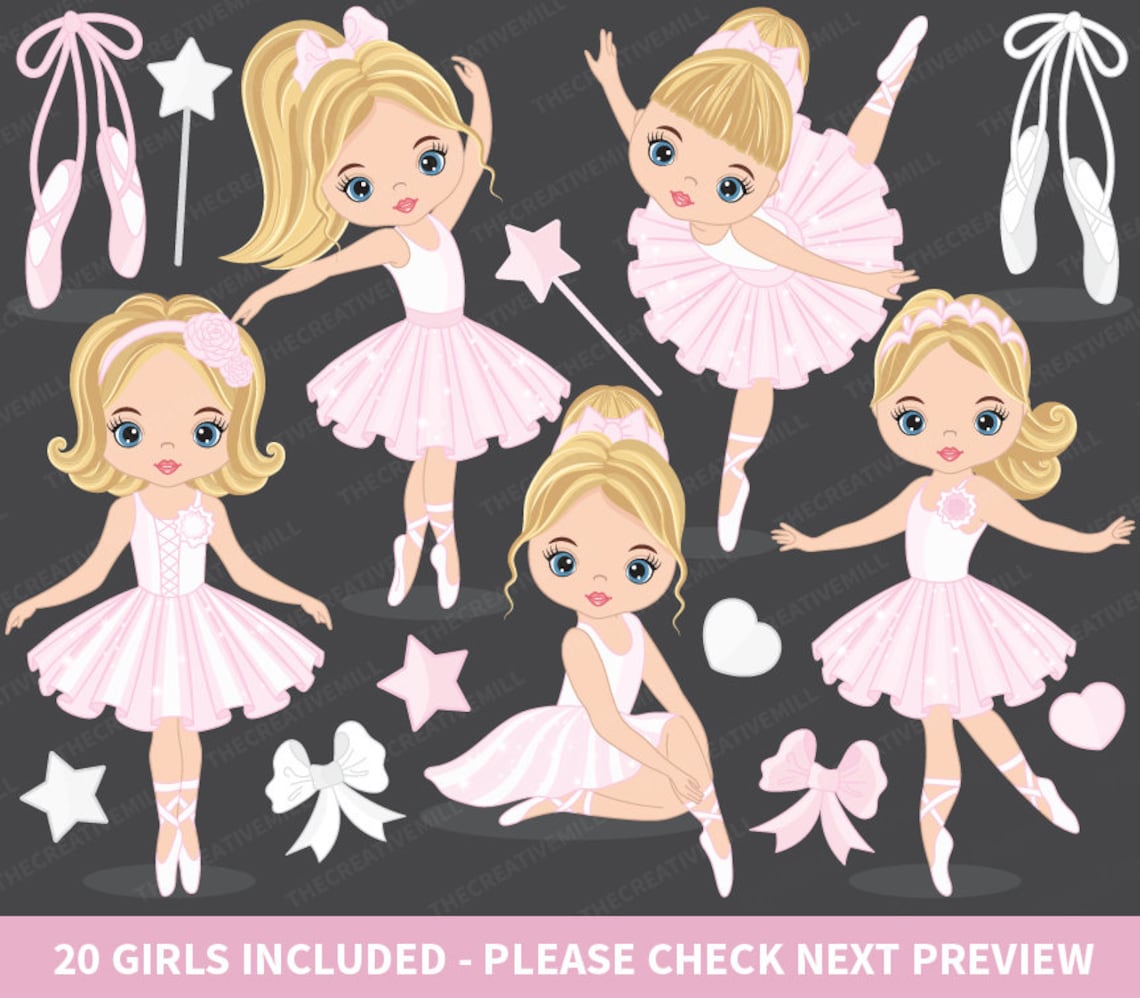 Ballerina Clipart Vector Ballerina Clipart Ballet Clipart - Etsy