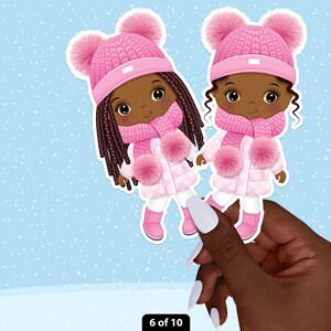 Cute Winter Girl Clipart, Vector Little Girl, Doll, Afro Character ...
