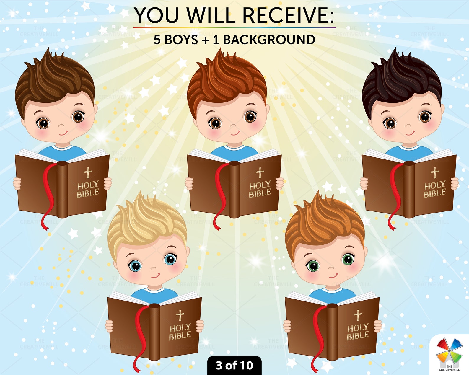 Bible Study Clipart Vector Reading Kid Boy Reading Bible - Etsy