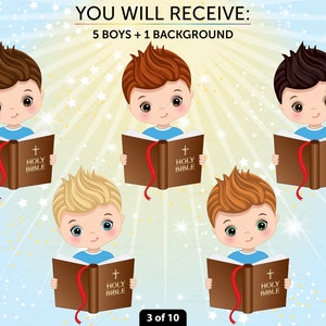 Bible Study Clipart, Vector Reading Kid, Boy Reading Bible, Holy Bible ...