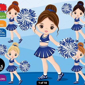 Royal Blue Cheerleader Clipart, Vector Pom Pom, Sport, Cheerleader PNG ...