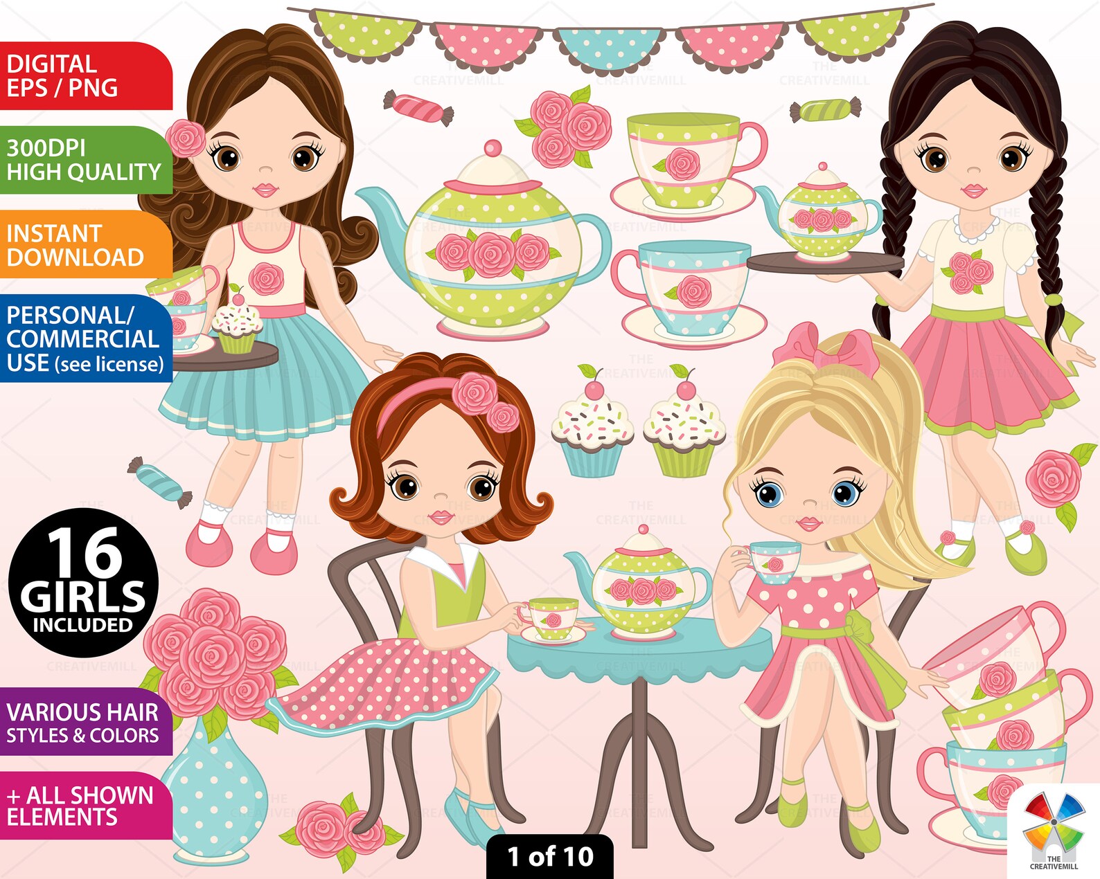 Tea Party Clipart Tea Clipart Tea Party Clip Art Tea Clip - Etsy