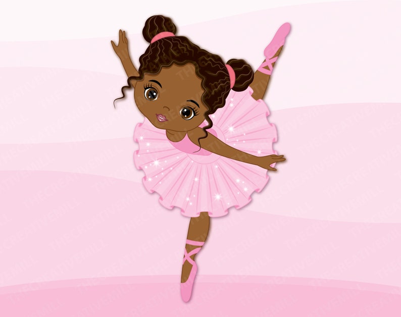 African American Ballerina Clipart Vector Ballerina Clipart | Etsy