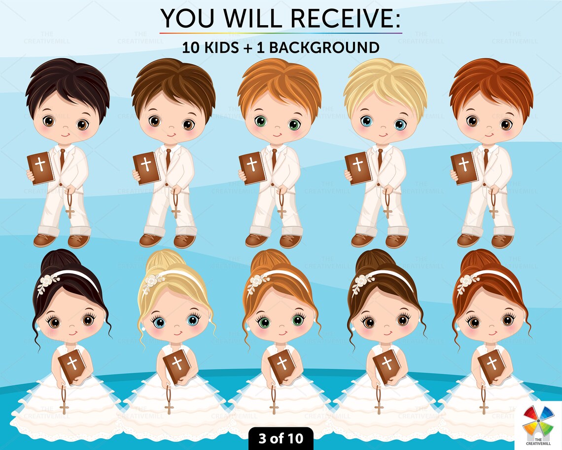 First Communion Clipart Vector Communion Clipart Cute Girl - Etsy