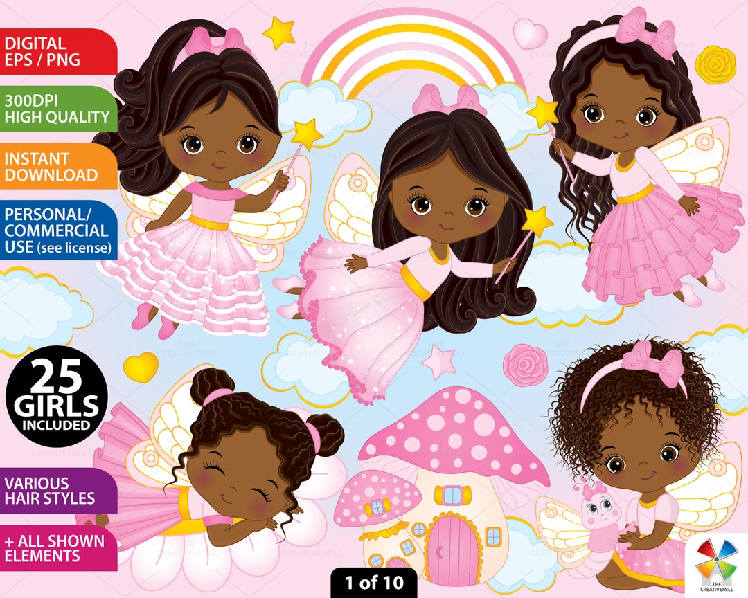 25 Fairies Clipart - Vector Fairy Clipart, Princess Clipart, Fairy ...