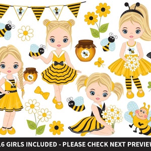 Bee Girls Clipart - Vector Bee Clipart, Bee Little Girls Clipart ...