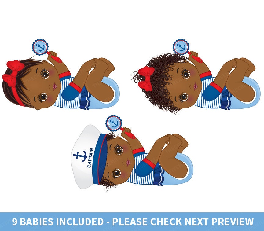 Nautical Baby Girl Clipart Vector Nautical Clipart Baby - Etsy