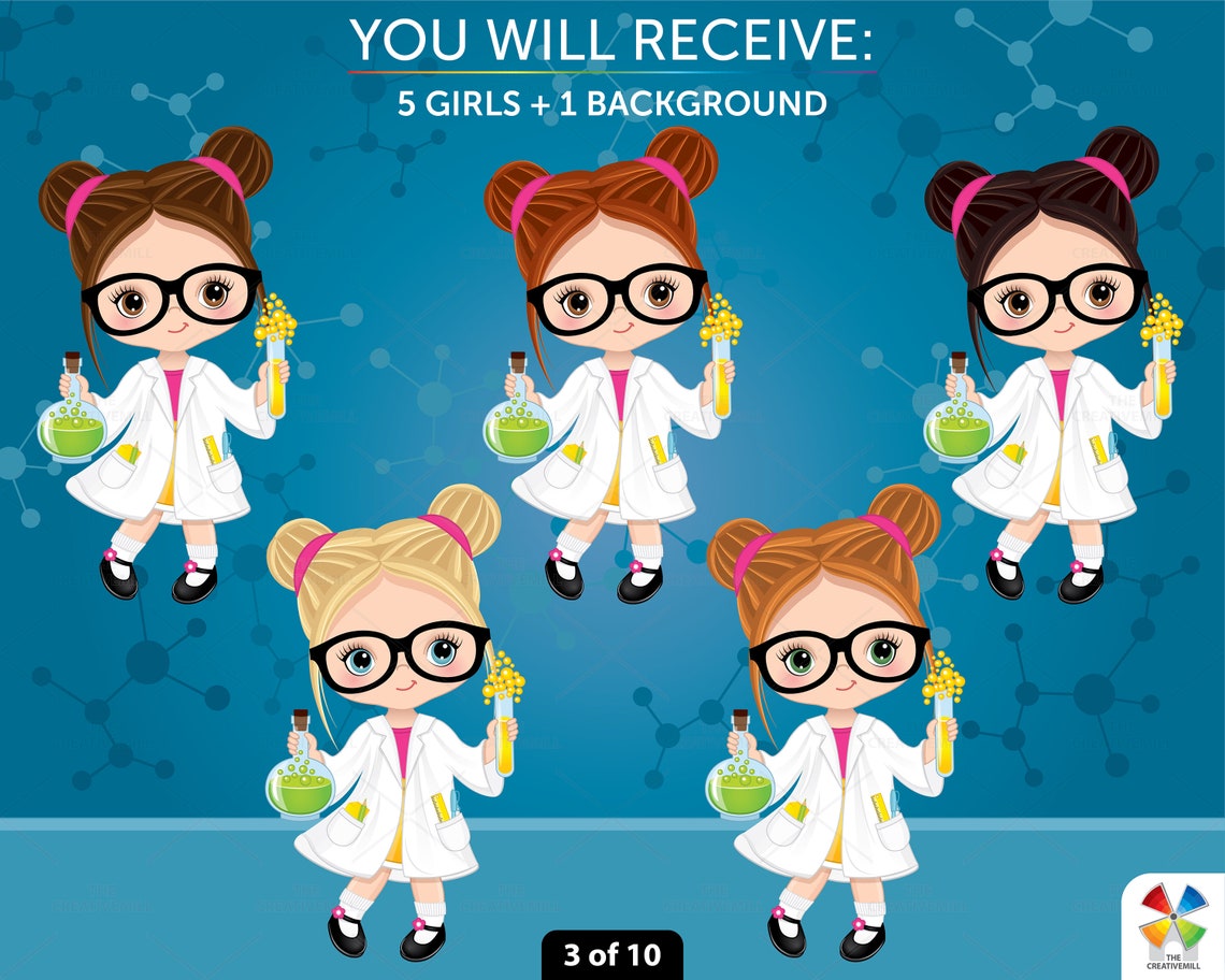 Little Scientist Clipart Vector Chemistry Student PNG - Etsy