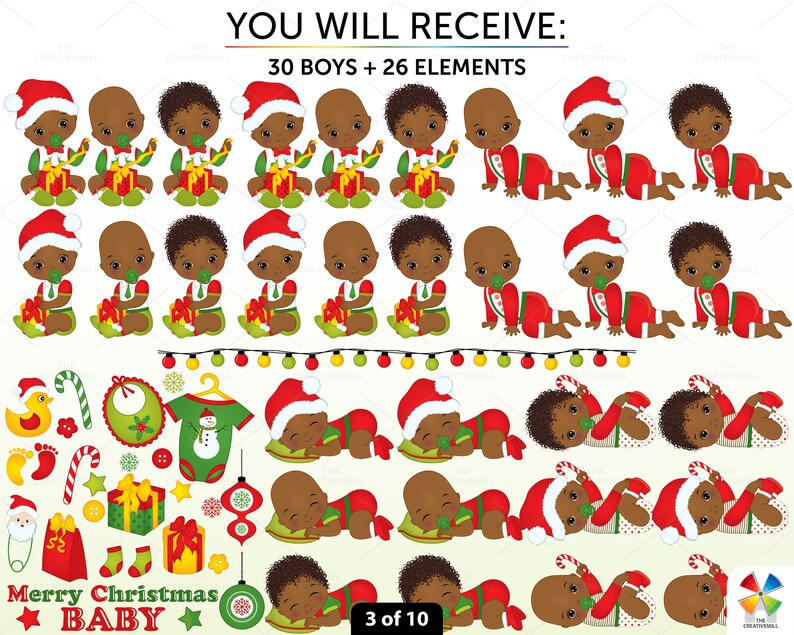 Christmas Baby Boys Clipart Vector Christmas Clipart Baby - Etsy