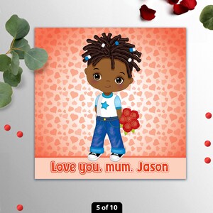 Valentine Day Kids Clipart, Vector Boy and Girl, African American, Love ...