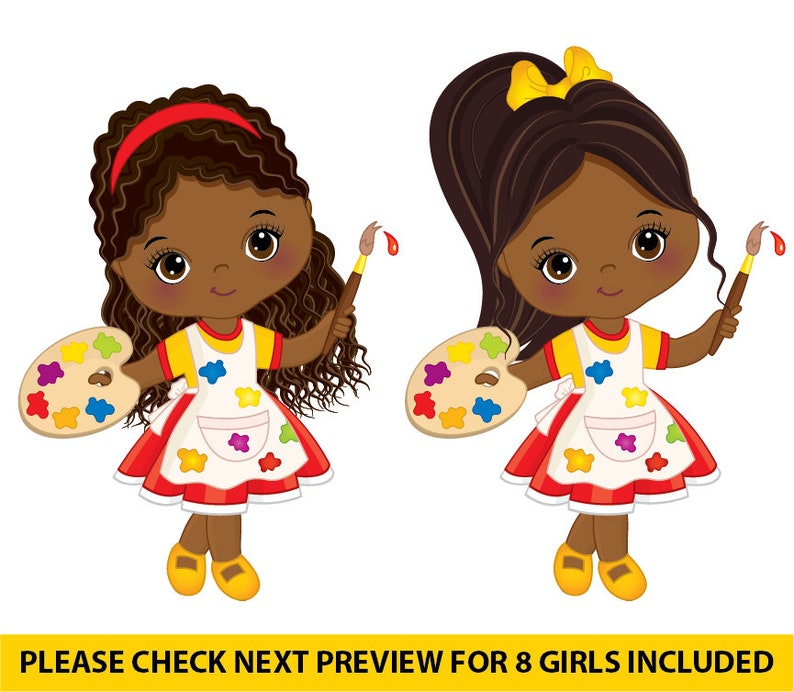 Artist Clipart Vector Artist Clipart Girl Clipart Artist | Etsy