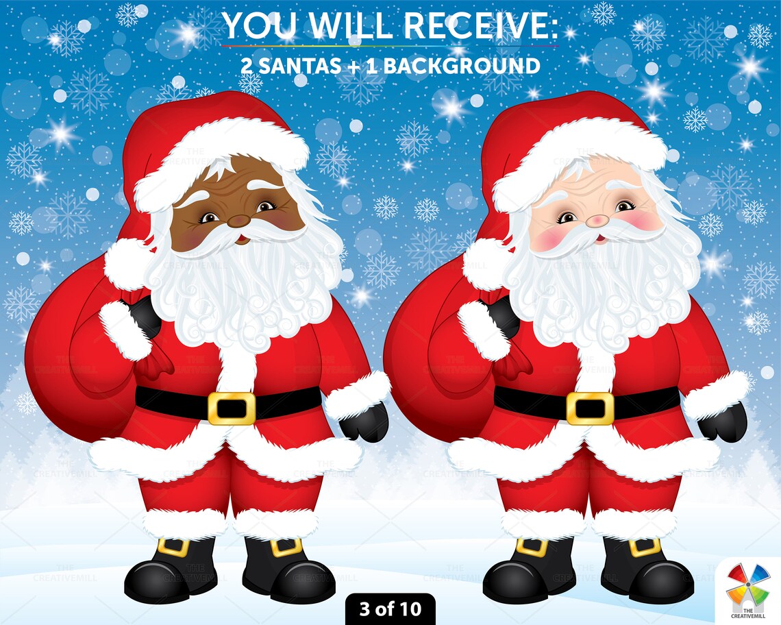 Santa Claus Clipart Vector Santa Merry Christmas Xmas PNG - Etsy