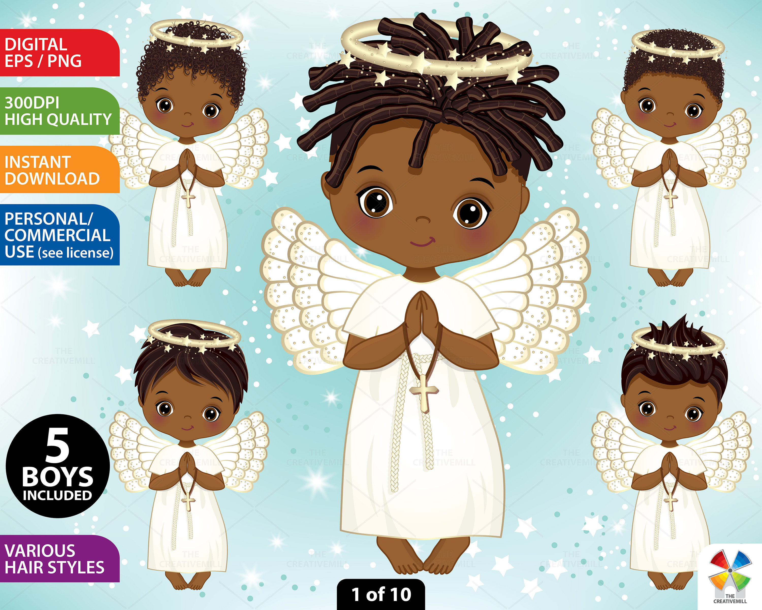 African American Angel Clipart